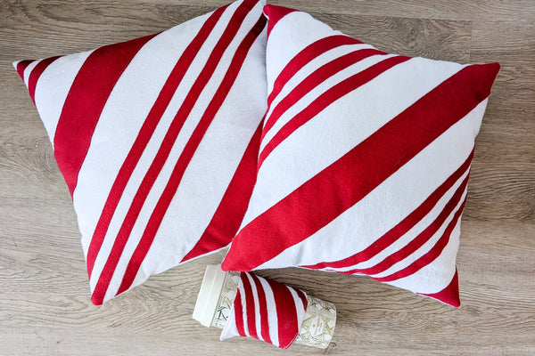 DIY Holiday Gift Set Guide: Candy Cane Striped Pillow Covers & Coffee