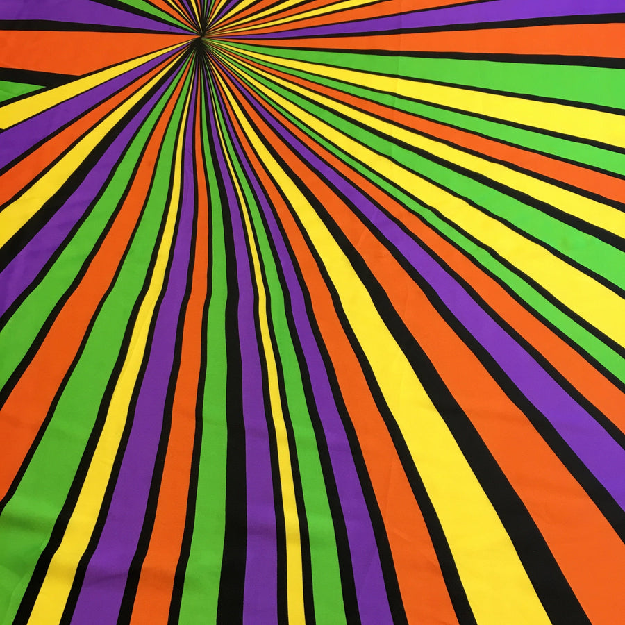 Angelica Rainbow Stripe Printed Charmeuse Fabric