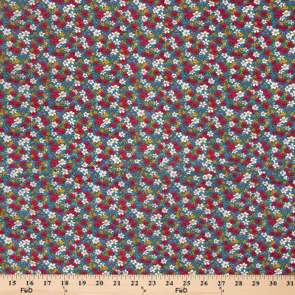 Daisy Print Fabric 100% Cotton Floral Pattern 58/60" Wide Sold BTY