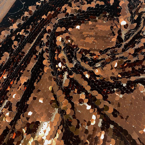 Brown Fish Scale Sequins Fabric 53" Wide Sold By The Yard