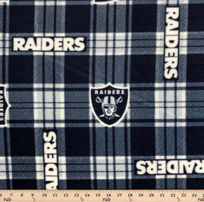Las Vegas Raiders Plaid Fleece Fabric By The Yard