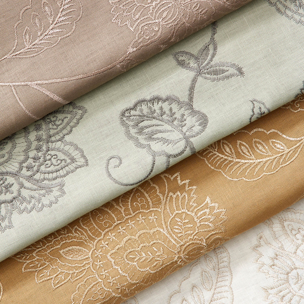 Kalanchoe Embroidered Linen Fabric | Fabric Wholesale Direct