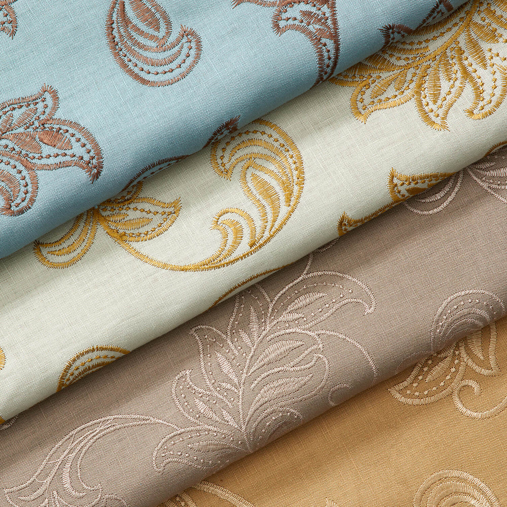 Rowan Embroidered Linen Fabric | Fabric Wholesale Direct