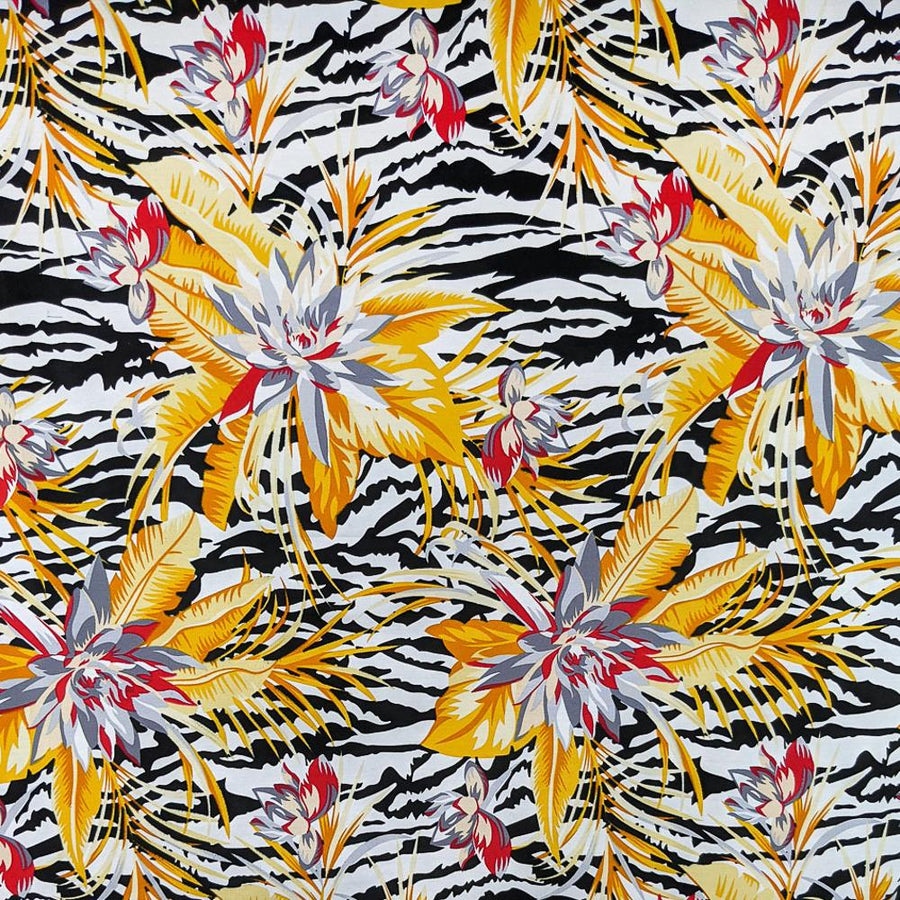 Lotus Printed Broadcloth Fabric