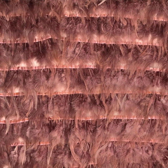 Real Chicken Feather Trim Layers on Poly Mesh Fabric 60" Wide Sold BTY