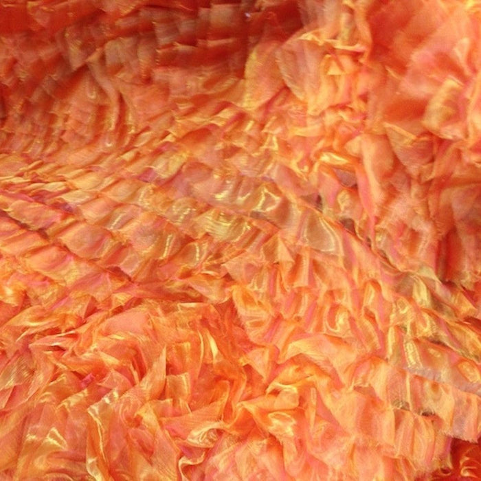 Orange Ruffle Organza Fabric 52/53" Wide $19.99/Yard 100%Polyester