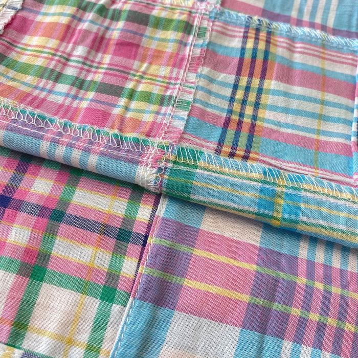 Caroline Patchwork Nantucket Madras Plaid Fabric 100% Cotton 45" Wide