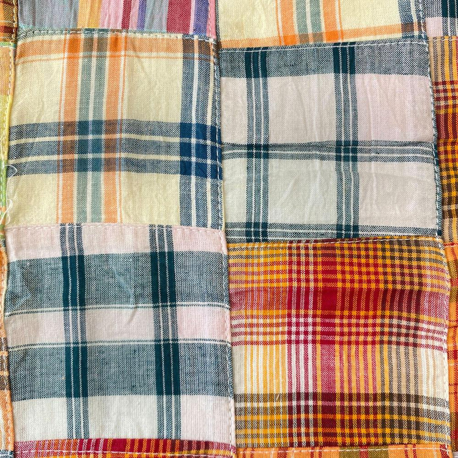 Daisy Patchwork Nantucket Madras Plaid Fabric 100% Cotton 45" Wide