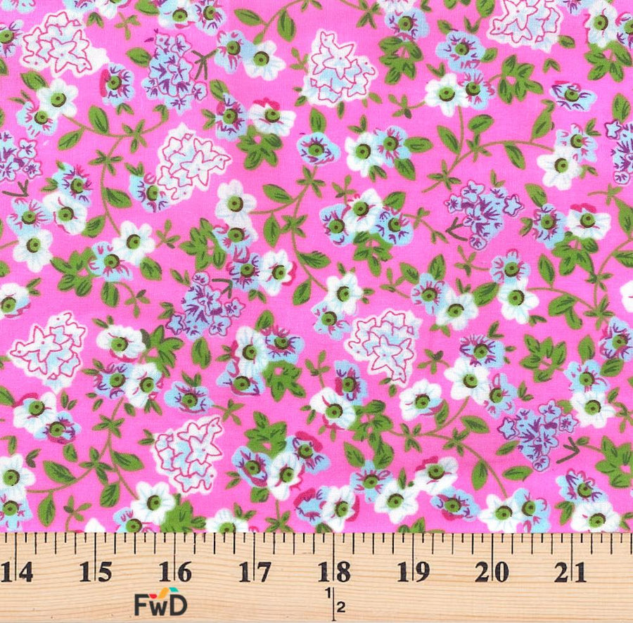 Pink Primrose Printed Broadcloth Fabric