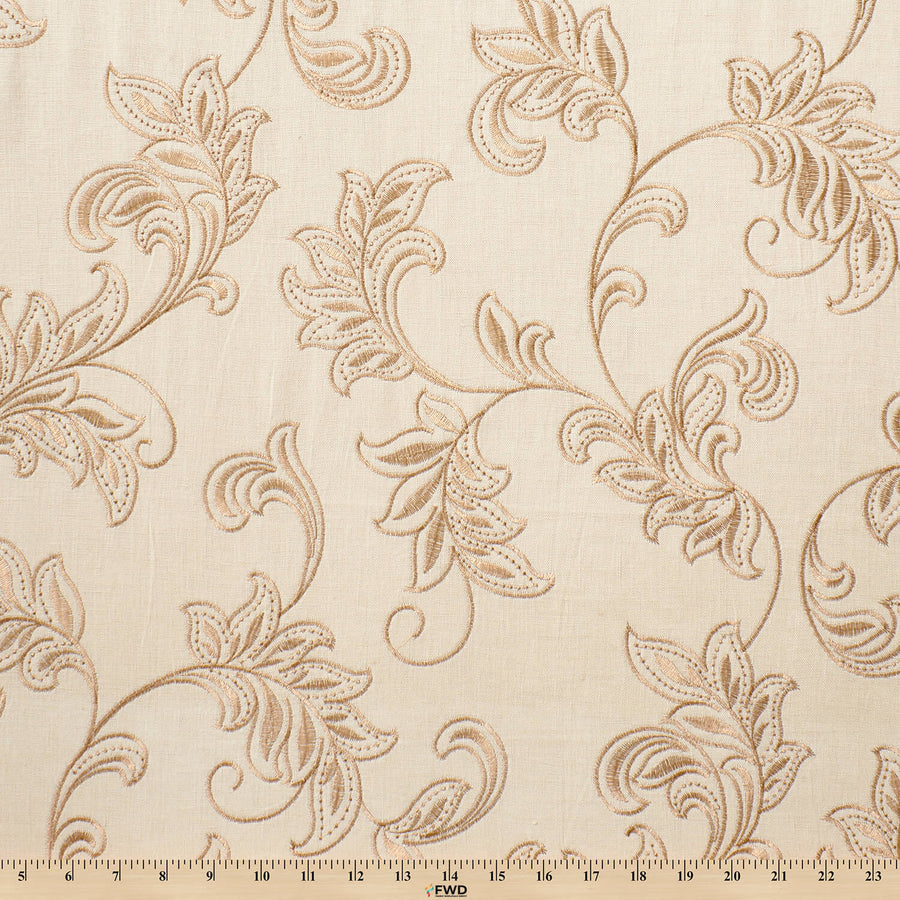 Rowan Embroidered Linen Fabric | Fabric Wholesale Direct