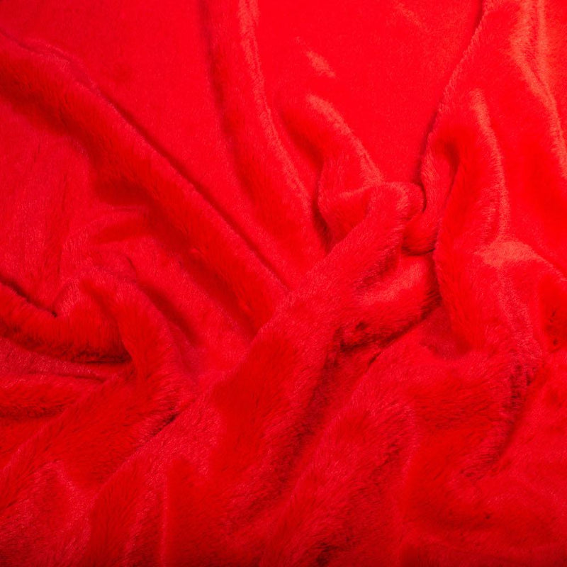 Rabbit Faux Fur Fabric Soft Red Cruelty Free 60" Wide BTY
