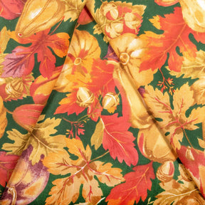 Harvest Time Green Printed Broadcloth Fabric